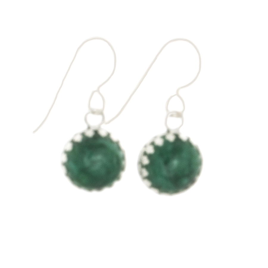 Emerald Earrings Bezel set in Argentium Silver on French Hooks ...